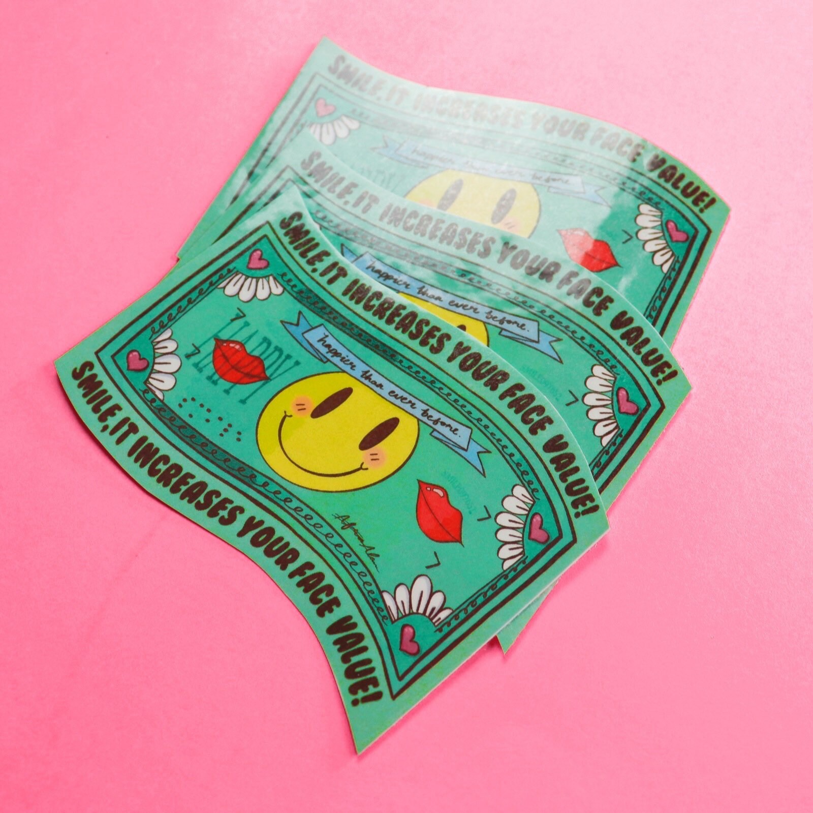 Smile :) It Increases Your Face Value Money Sticker - Etsy