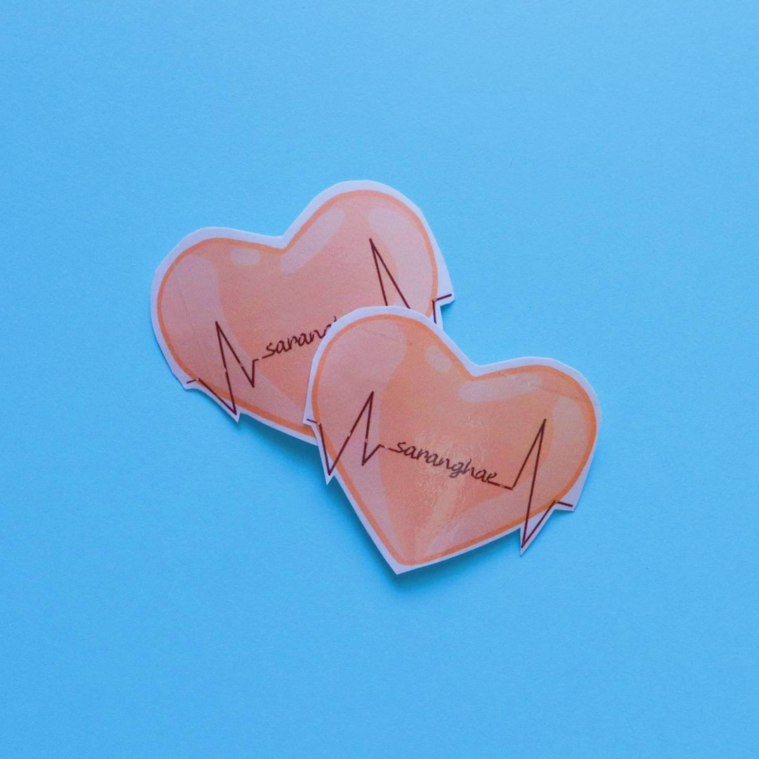 Saranghae Heartbeat Kpop Sticker orange - Etsy