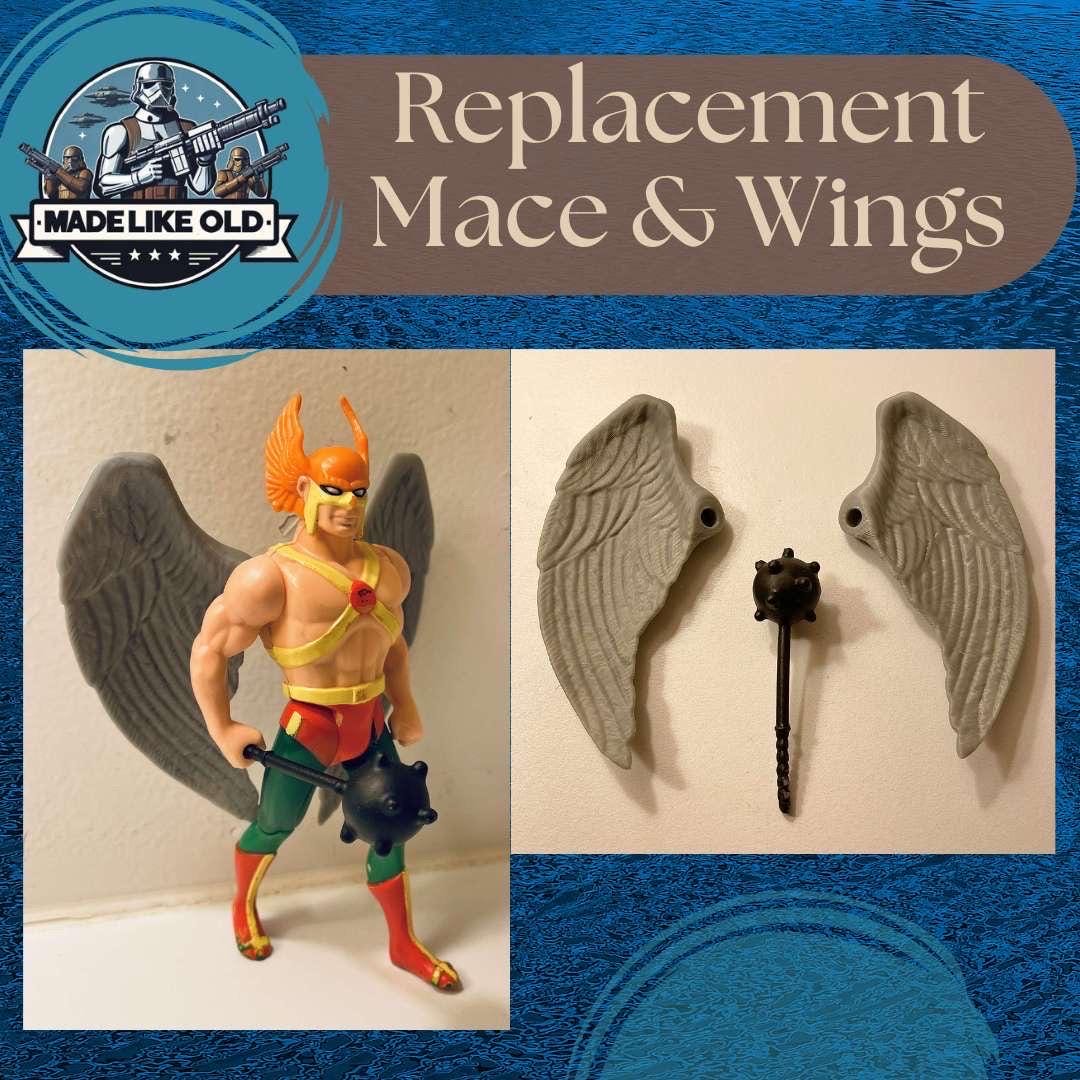 Vintage Kenner DC Super Powers Hawkman Wings & Mace 1984 Repro Part ...