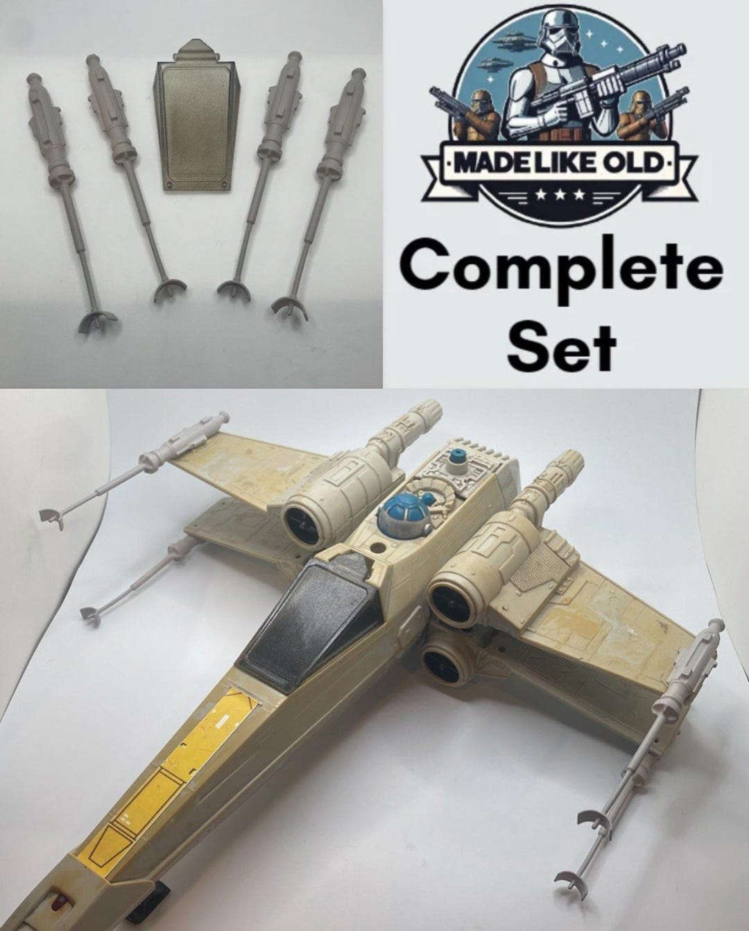 Vintage Star Wars Kenner X Wing Canopy & Laser Cannons Set Repro 1997 X ...