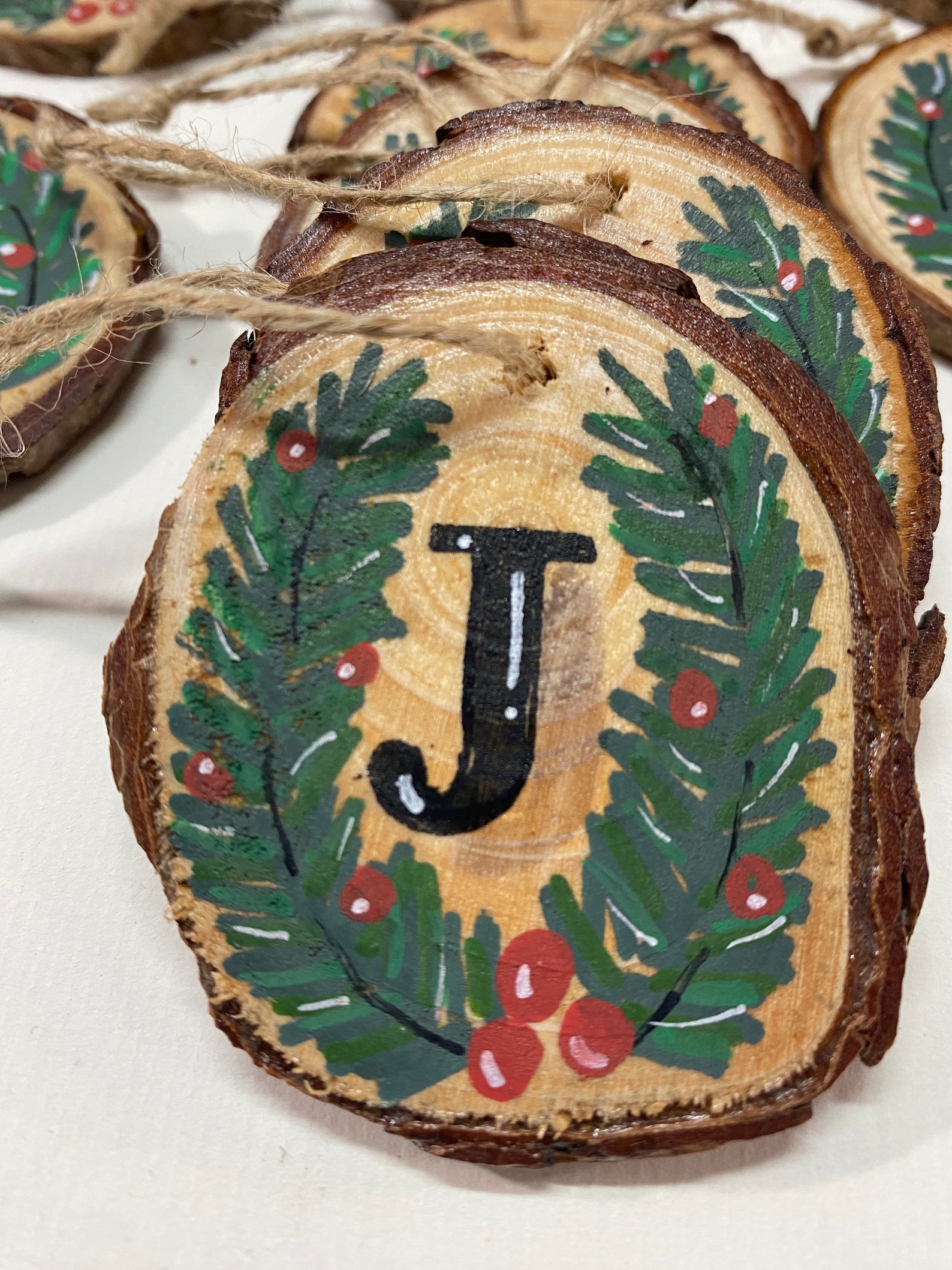 Alphabet Wood Slice Ornaments! - Etsy