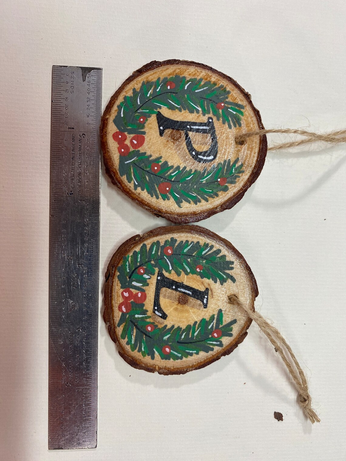 Alphabet Wood Slice Ornaments! - Etsy