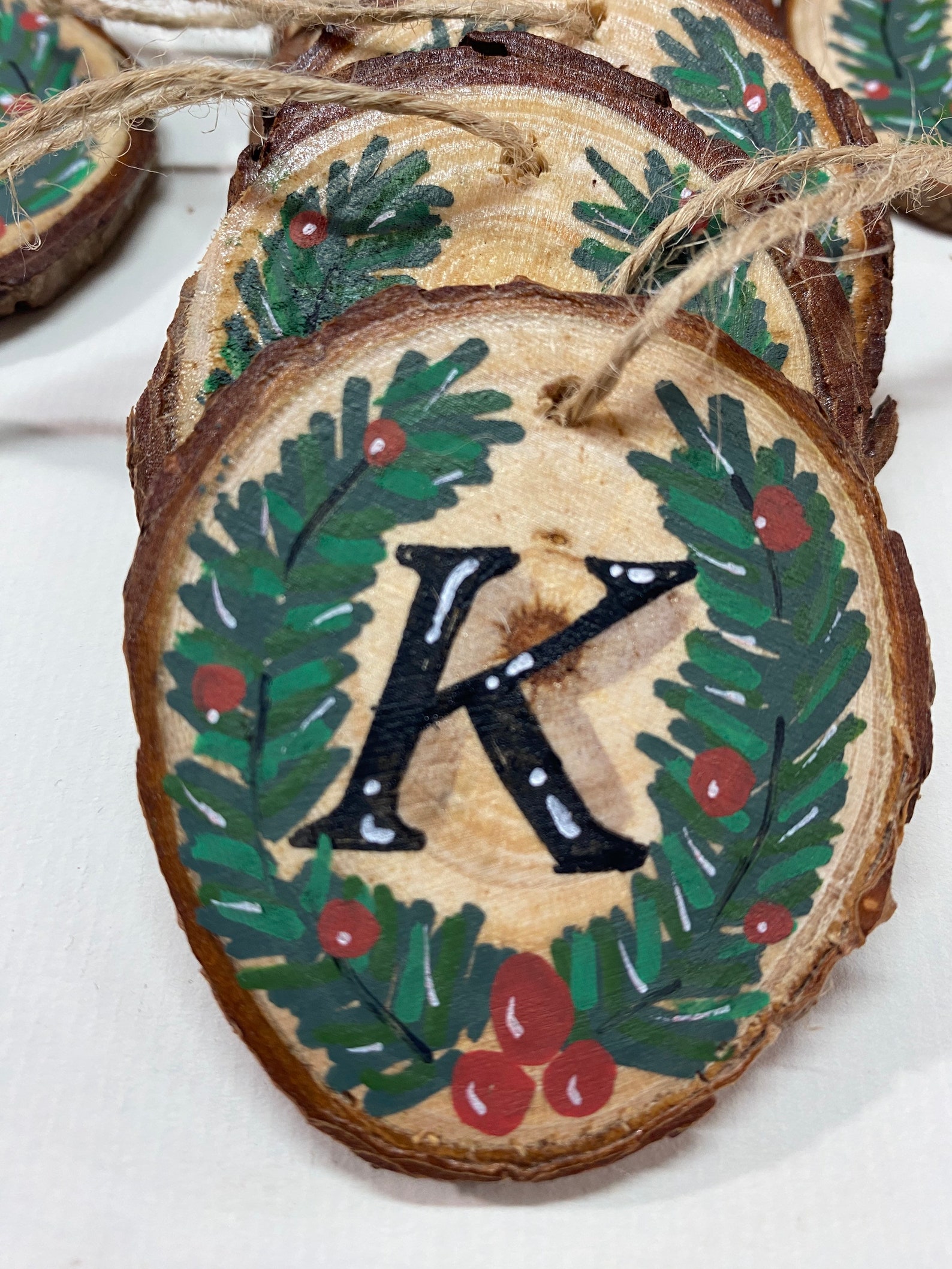 Alphabet Wood Slice Ornaments! - Etsy