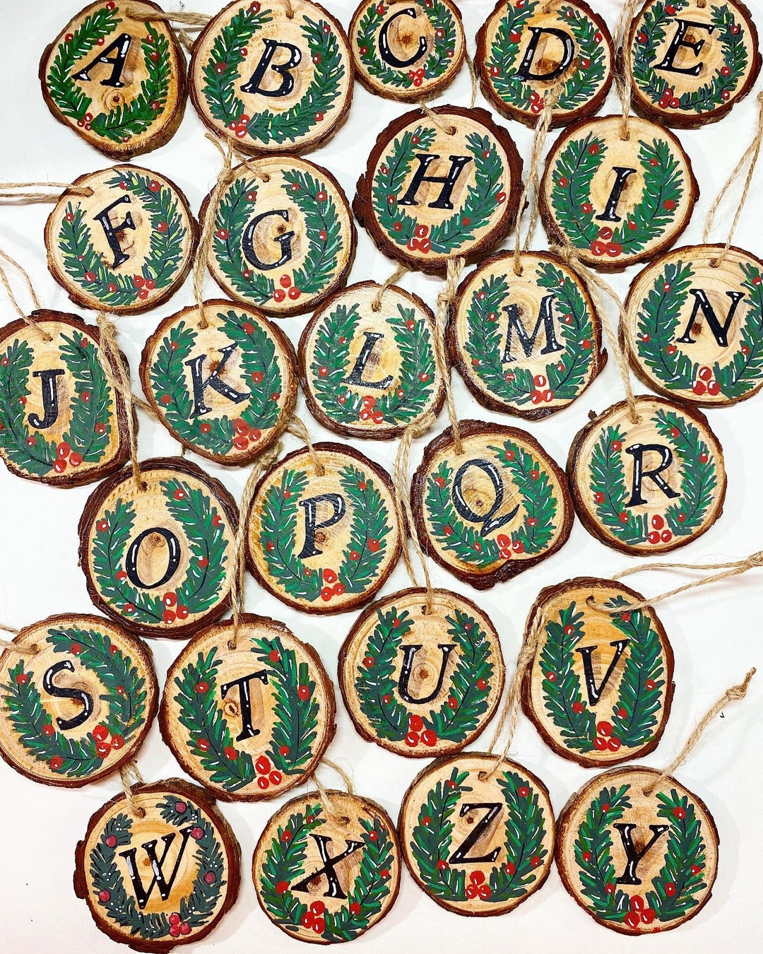 Alphabet Wood Slice Ornaments! - Etsy