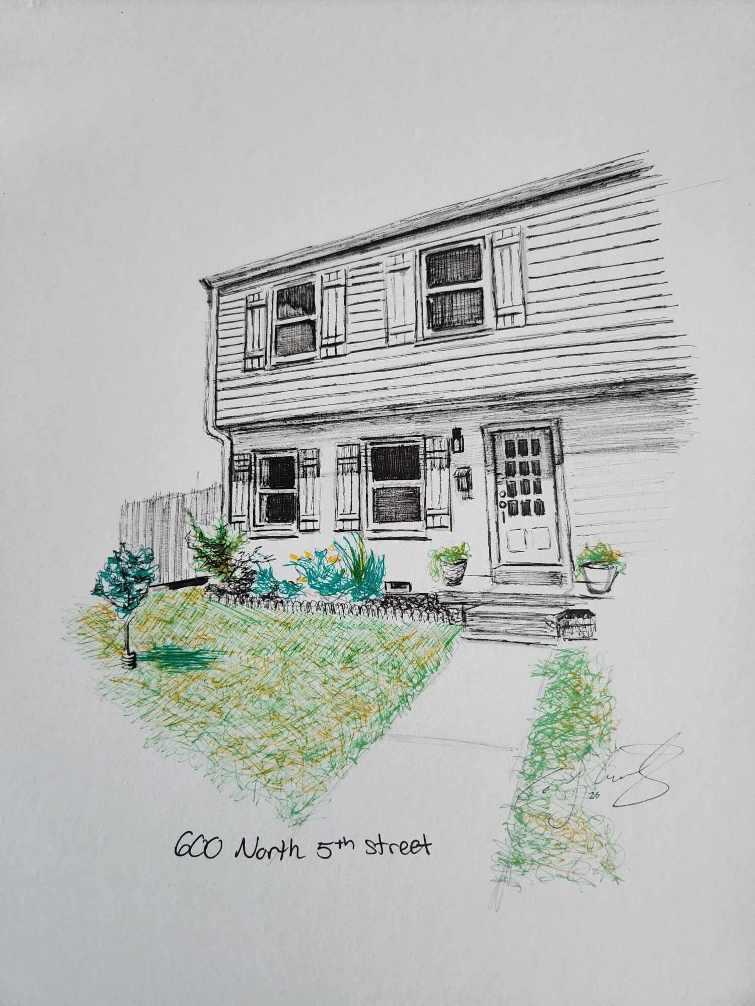 Handmade House Drawing - Etsy
