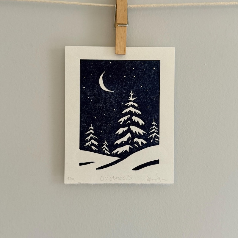 Christmas New Linocut - Etsy