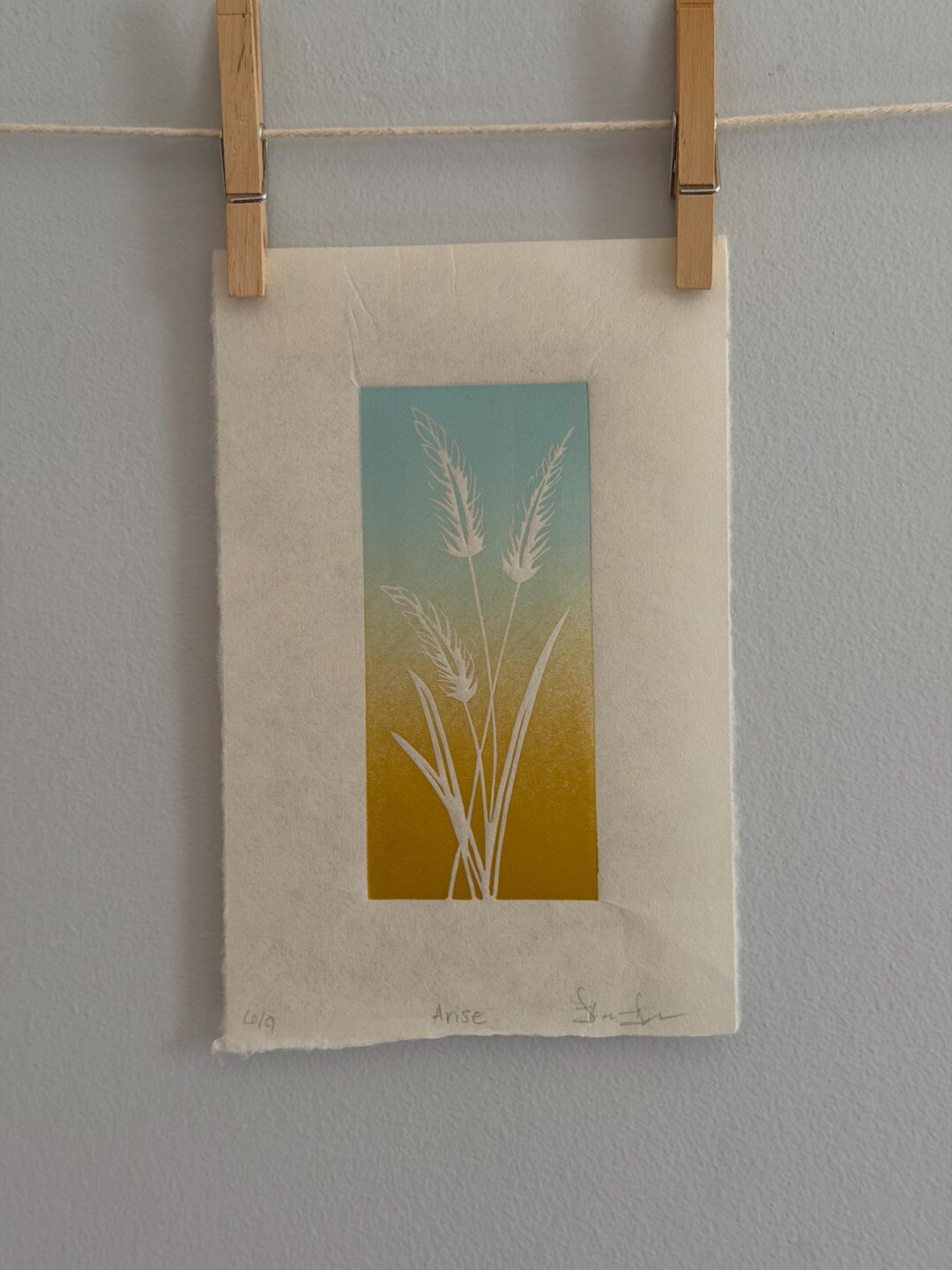 Original Limited Edition Grass Wheat Inspired Linocut Block Print ...