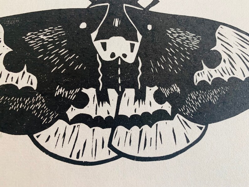 Original Hand-pressed Limited Edition Imperial Moth Linocut | Etsy