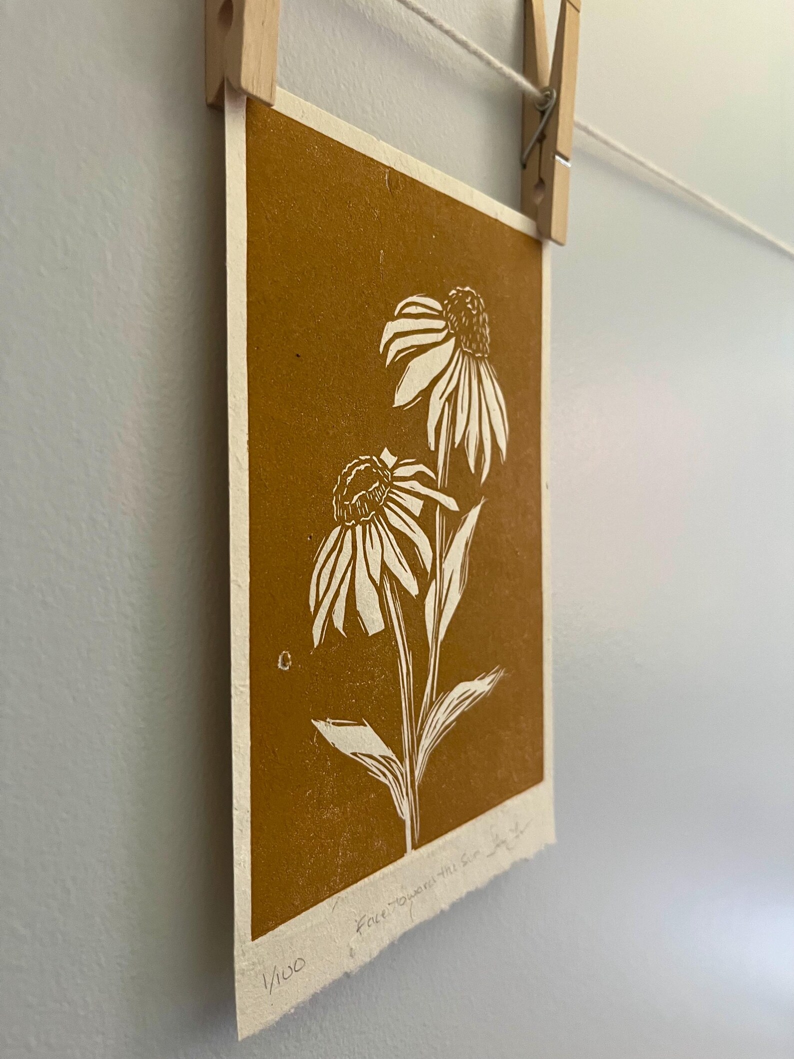 Original Limited Edition Black-eyed Susan Inspired Linocut Block Print ...