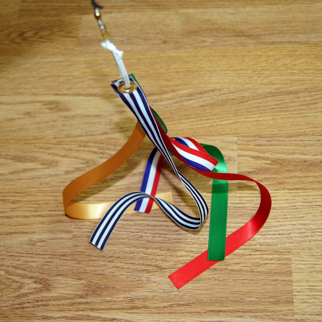 Cat Toy Customizable Wide Satin Streamer Ribbons - Teaser Wand / Pole ...