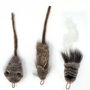 Cat Toy DEER Hair Rat Pack - 3 Different Fun Mouse Like Teaser Wand ...