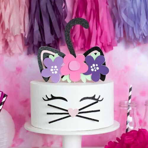 Cat Cake Topper Cat Party Kitty Cake Topper | Etsy