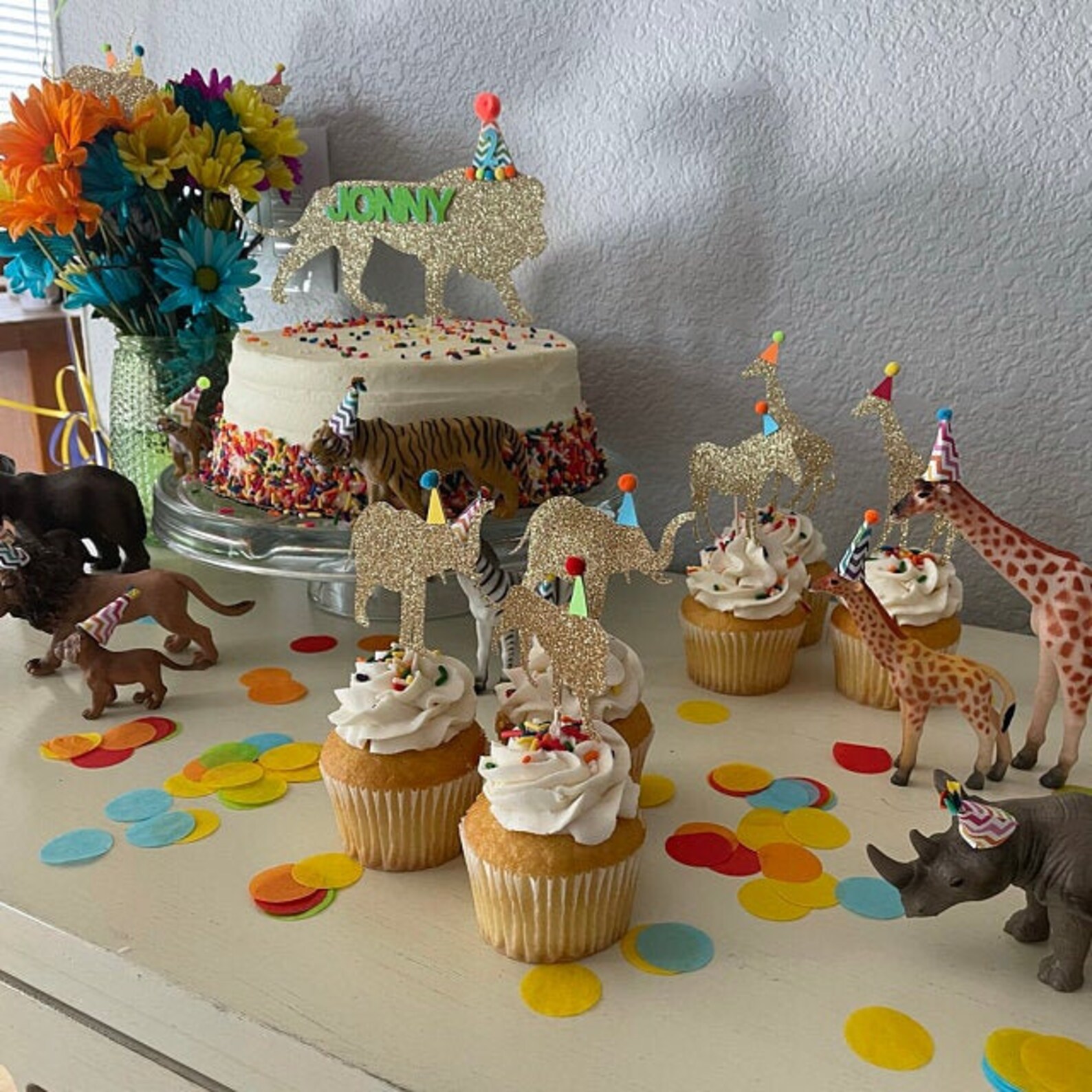 Party Animal Birthday Party Animal Backdrop Party Animal Mini Hats ...