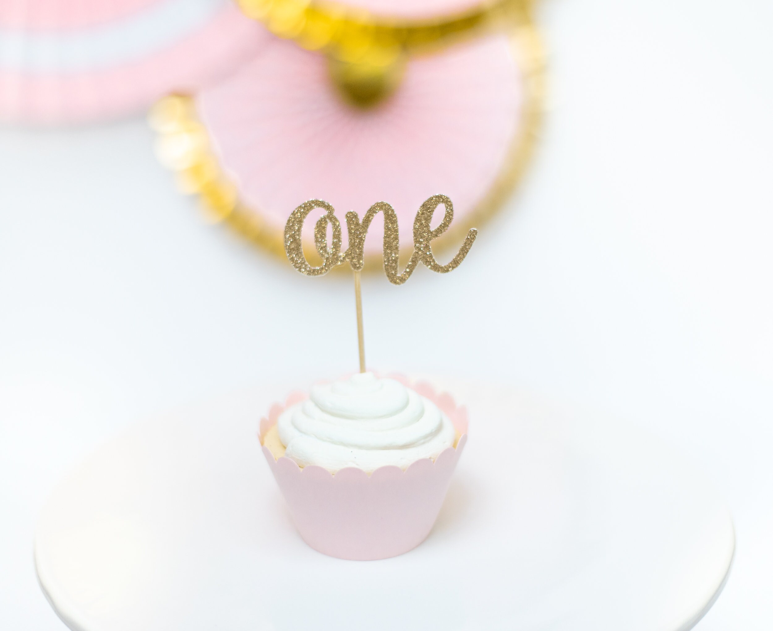 ONE Cupcake Topper - Number Cupcake Topper - First Birthday Cupcake ...