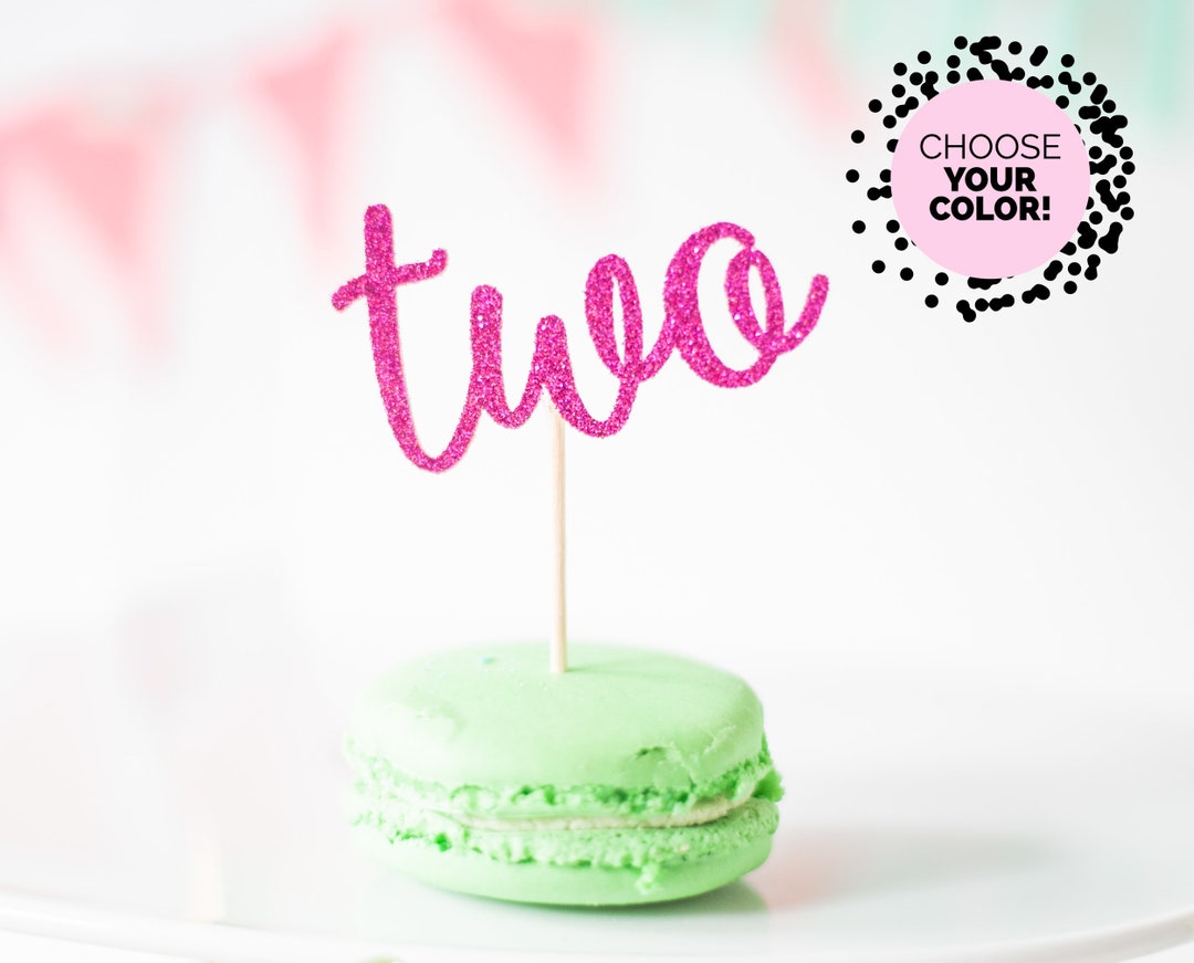 TWO Cupcake Toppers - Two Sweet - Number Cupcake Topper - Second ...