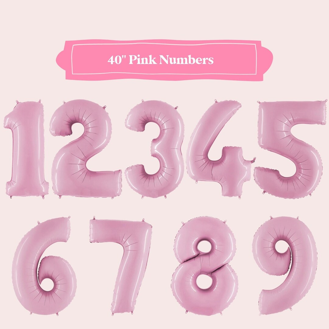 Jumbo Pink Number Balloon, Giant Number Balloon, Large Number Balloon ...
