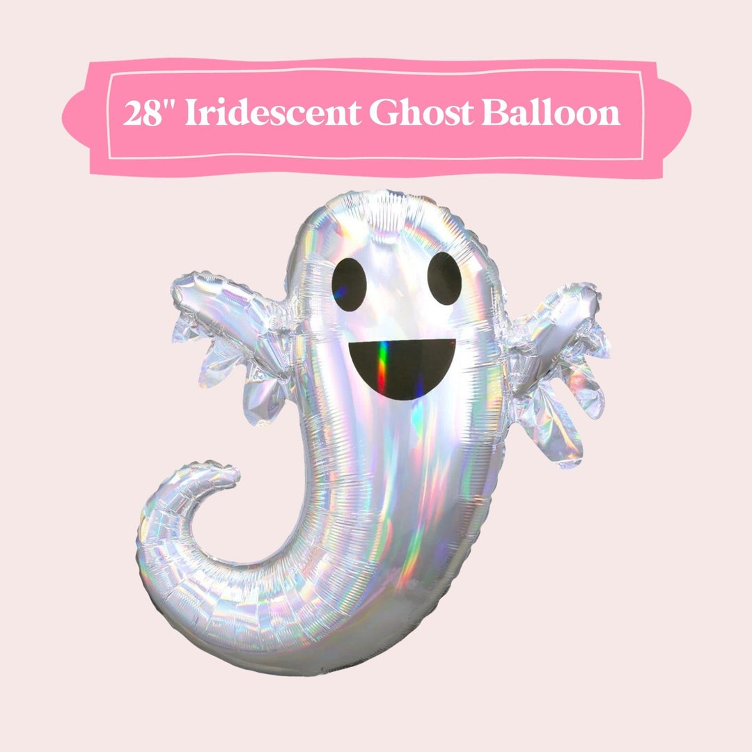 Iridescent Ghost Balloon, Ghost Balloon, Pastel Halloween Party Decor ...