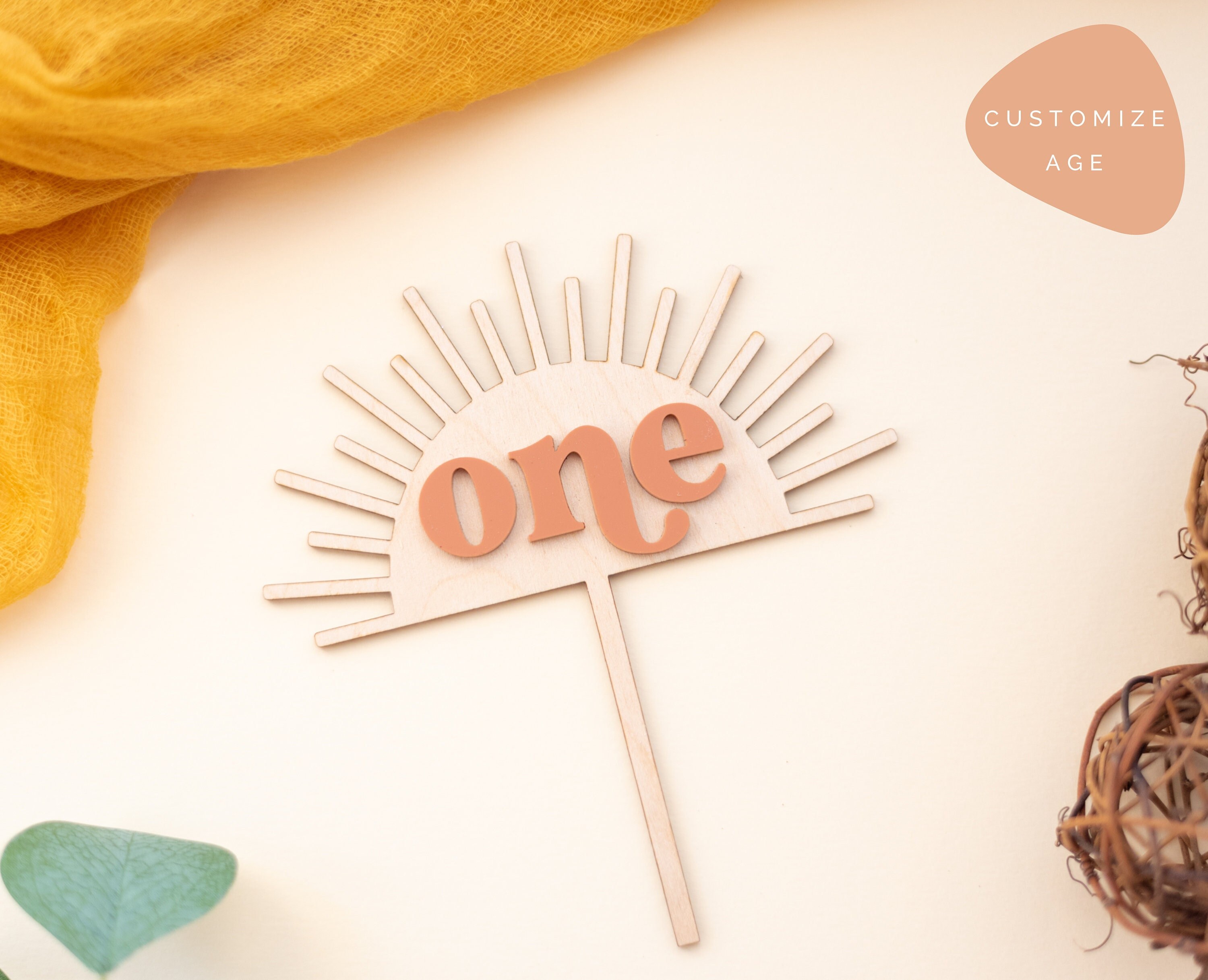 Sun Cake Topper Boho Sun Cake Topper First Trip Around the - Etsy