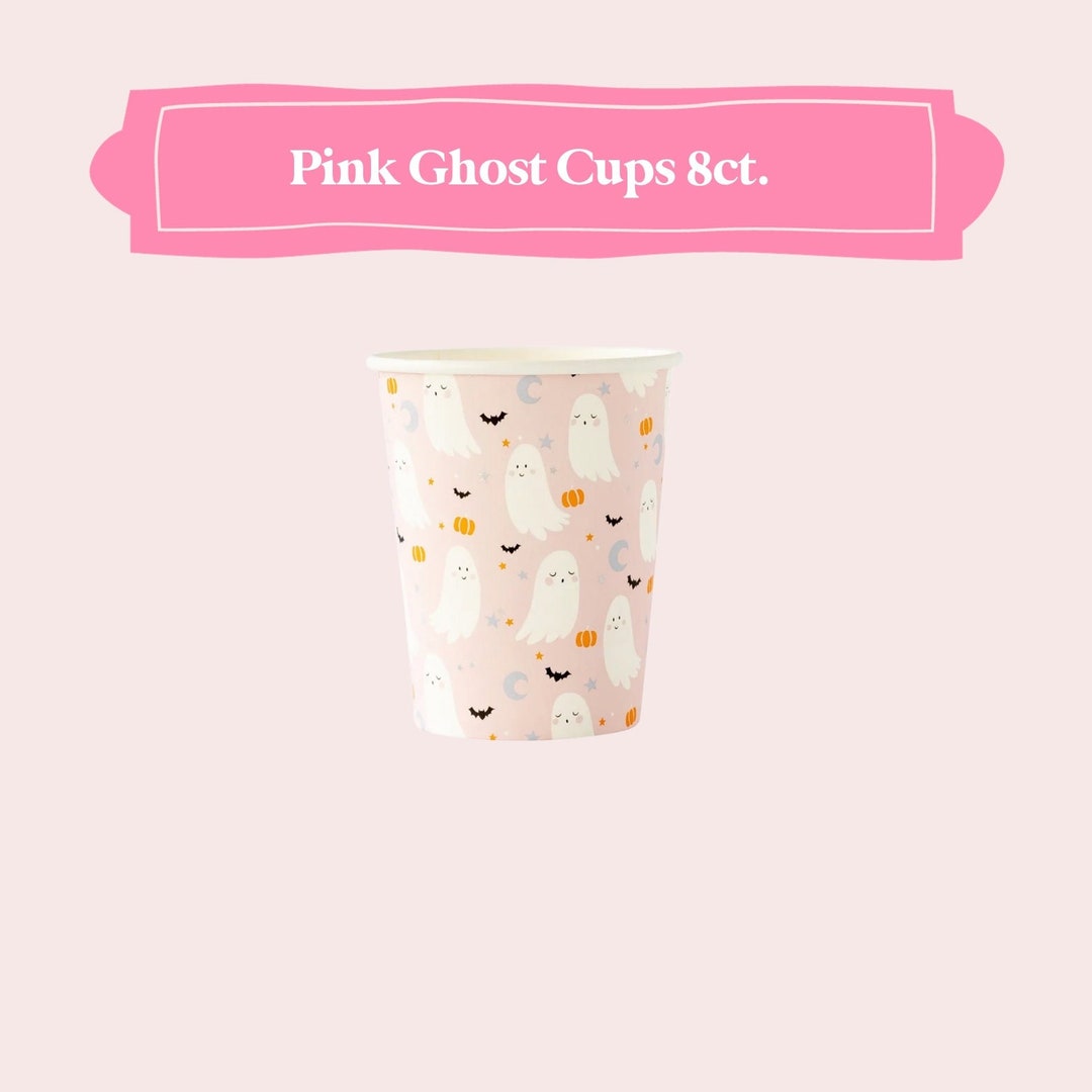 Pink Ghost Party Cups, Halloween Party Decor, Halloween Party Cups ...
