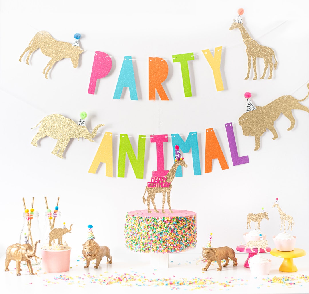 Party Animal Birthday - Party Animal Backdrop - Party Animal Mini Hats ...