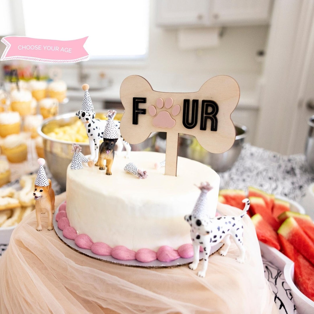 Puppy Party Decor, Puppy Cake Topper, Dog Cake Topper, Let's Pawty, Dog ...