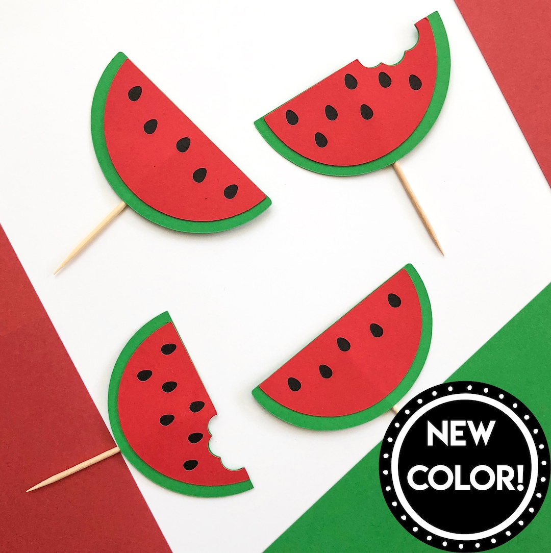 Watermelon Cupcake Toppers - One in a Melon Birthday - Twotii Frutti ...