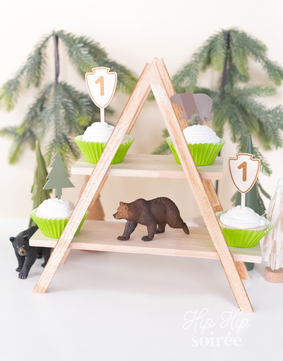 Pine Tree Cupcake Topper, Tree Cupcake Topper, Adventure Birthday Party ...