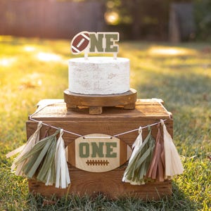 Football Cake Topper, First Year Down Birthday, Football First Birthday ...