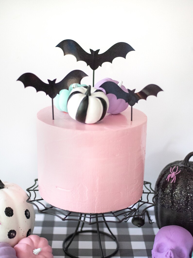 Bat Cake Topper - Halloween Cake Topper - Halloween Party Decorations ...