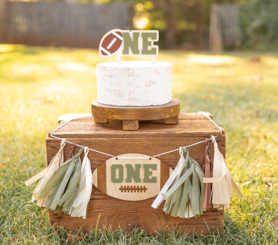 First Year Down Birthday, Football High Chair Banner, Football First ...