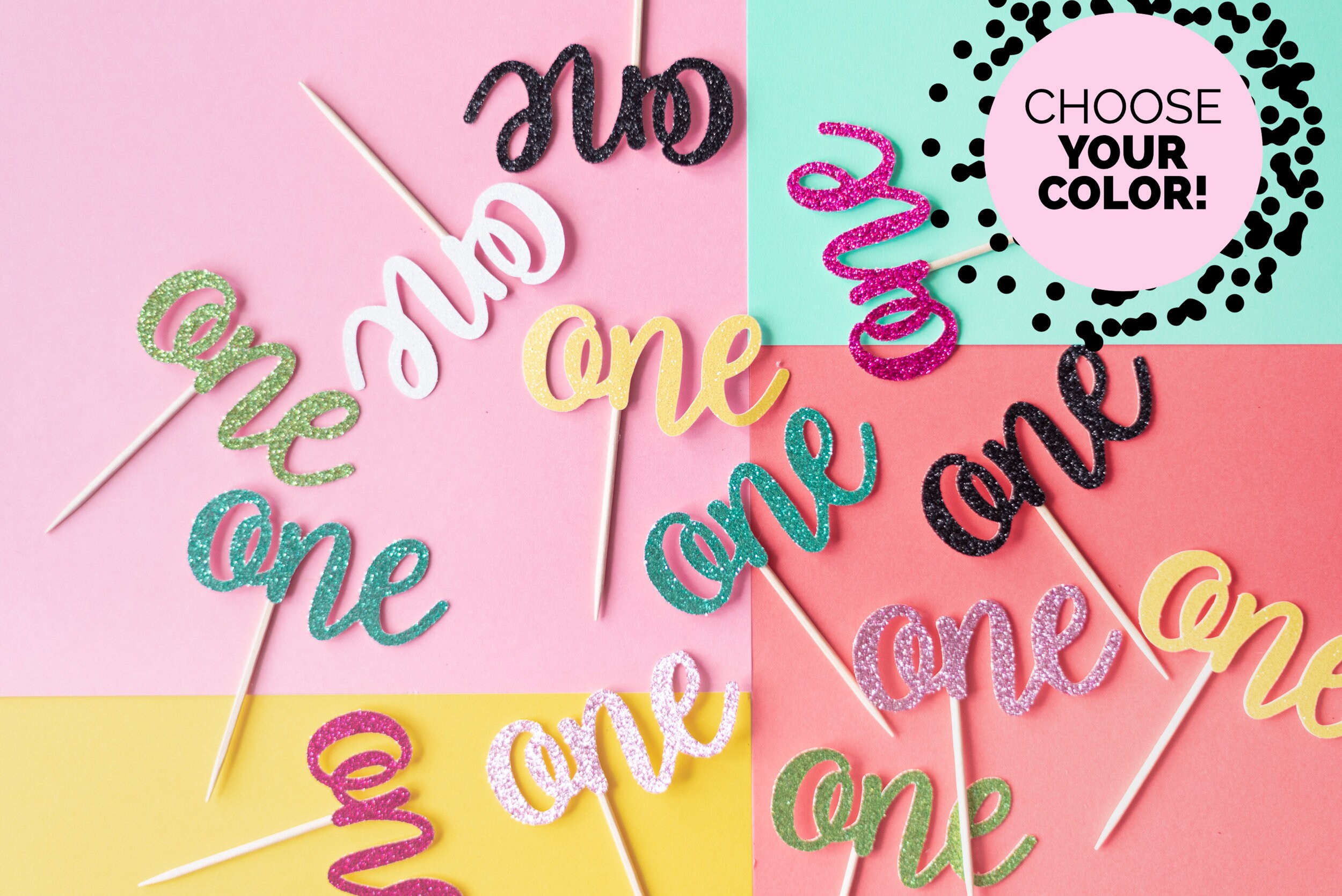 ONE Cupcake Topper Number Cupcake Topper First Birthday - Etsy