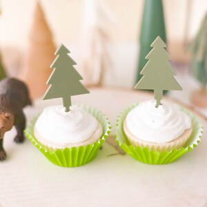 Pine Tree Cupcake Topper, Tree Cupcake Topper, Adventure Birthday Party ...