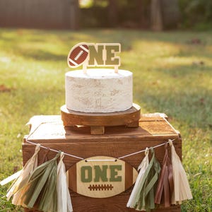 Football Cake Topper, First Year Down Birthday, Football First Birthday ...