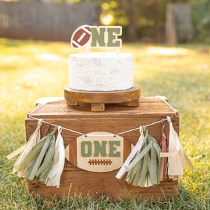Football Cake Topper, First Year Down Birthday, Football First Birthday ...