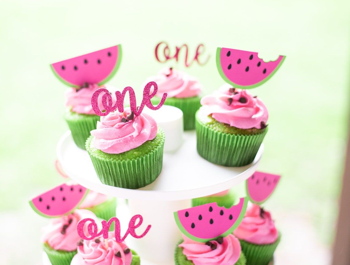 ONE Cupcake Topper - Number Cupcake Topper - First Birthday Cupcake ...