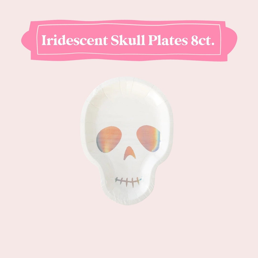 Holographic Skull Plates, Halloween Party Plates, Halloween Plates and ...