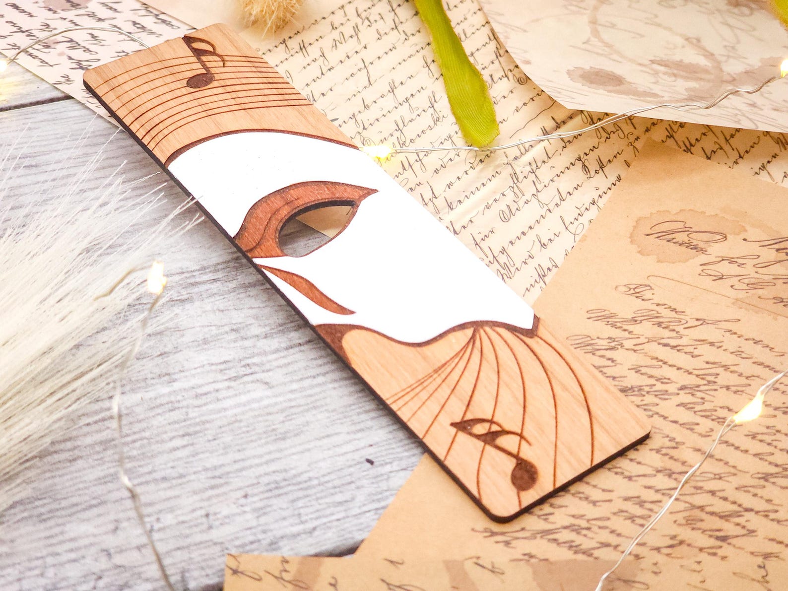 Hand-painted Phantom of the Opera Wood Bookmark: Gothic Music Lover ...