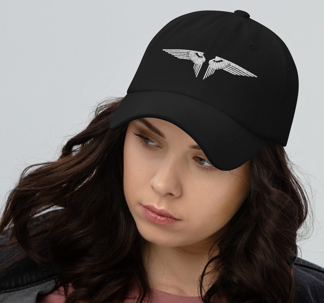 Embroidered Angel Wings Baseball Cap, Art Deco Style, Hat for Hiking ...