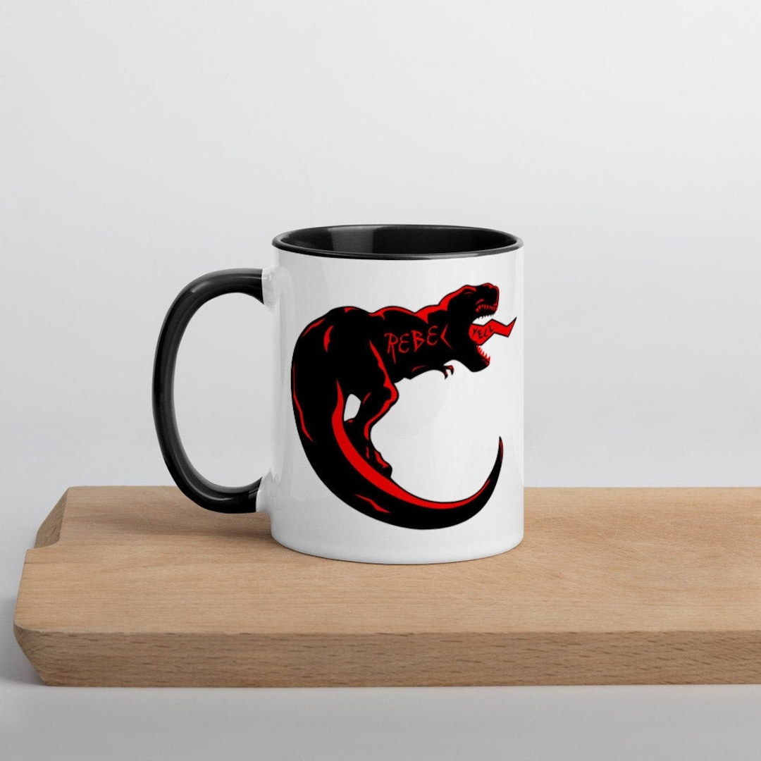 T-rex Rebel Yell Dinosaur Mug, Mug for Coffee, Tea, and Hot Cocoa, Gift for Tyrannosaurus Rex ...