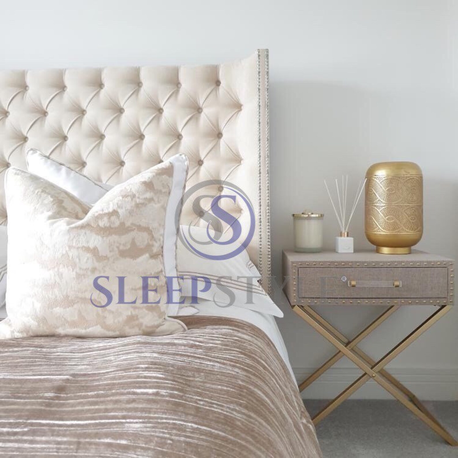 Emperor Wing Chesterfield Bed Frame - Beds 3 FT 4 FT 4FT6 5 FT 6 FT ...