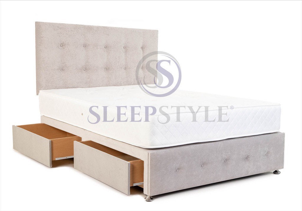 Button Divan Bed Drawer Bed Storage Bed Etsy