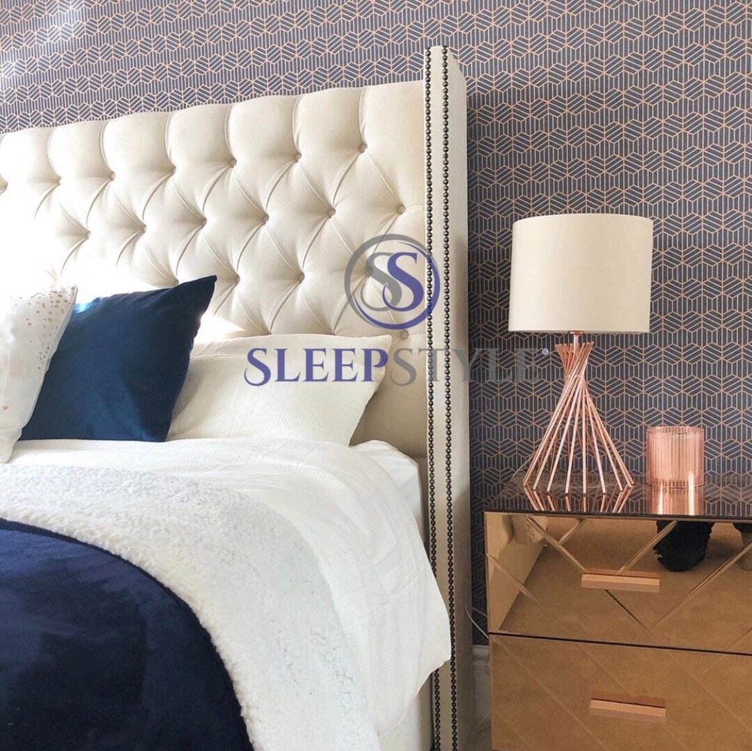 Olivia Winged Chesterfield Bed Frame - Wingback Bed Frame - Etsy
