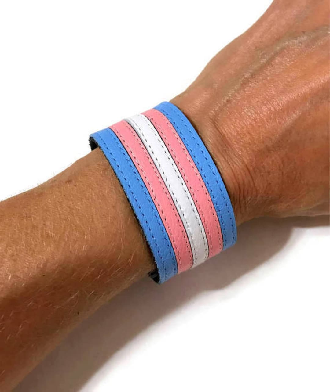 Trans Pride Leather Bracelet Transgender Transgenderwoman - Etsy