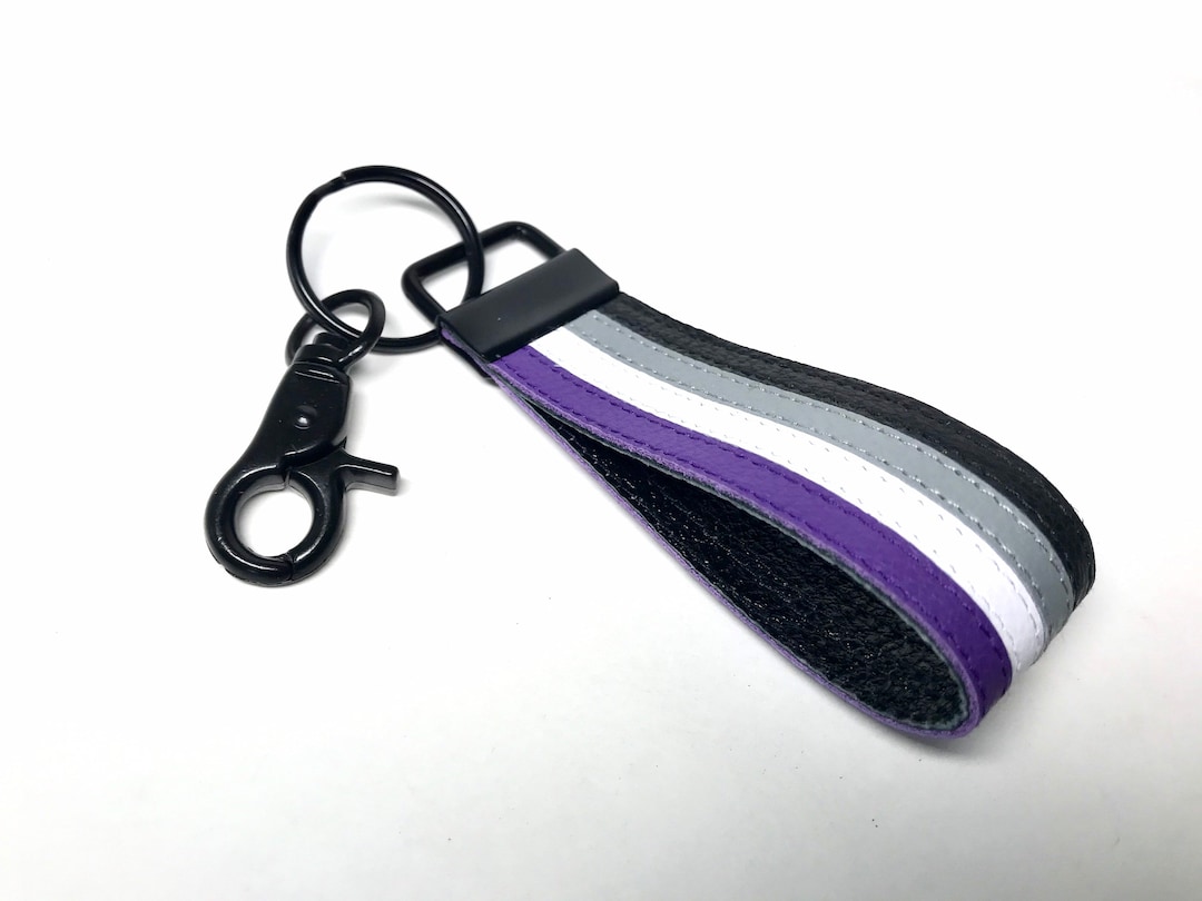 Asexual Pride Leather Keychain Ace Gray-a Asexuell Asexuel Gray-asexual ...