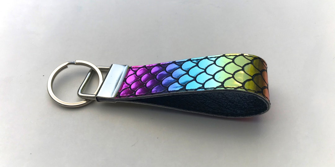 Rainbow Iridescent Keychain Snake Scales Key Chain Bling - Etsy