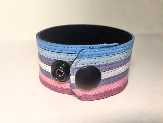 Bigender Pride leather bracelet Bi-gender cuff Intersex lgbtq | Etsy