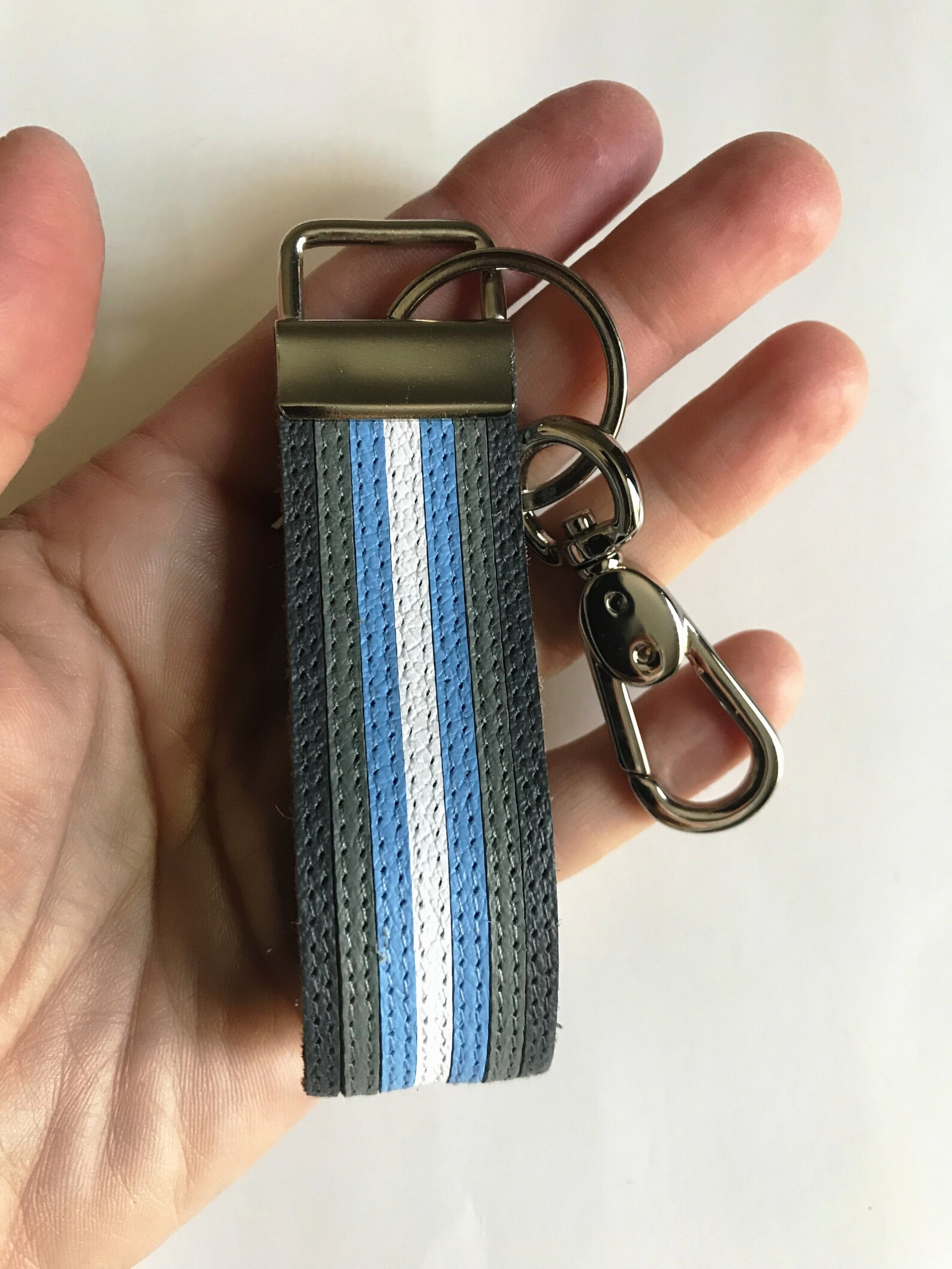 Demiboy Pride Leather Keychain Demiguy Demigender Key Chain | Etsy