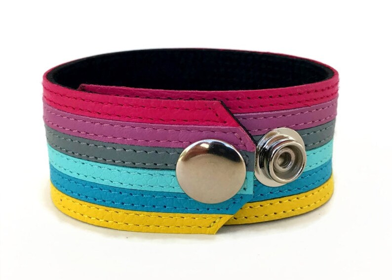 Genderflux Pride Leather Bracelet Nonbinary Genderfluid - Etsy