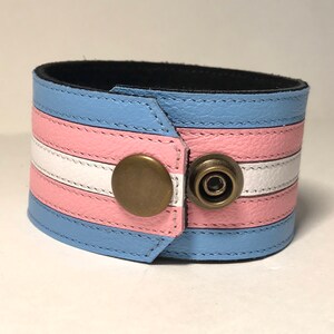 Trans Pride Leather Bracelet Transgender Transgenderwoman ...