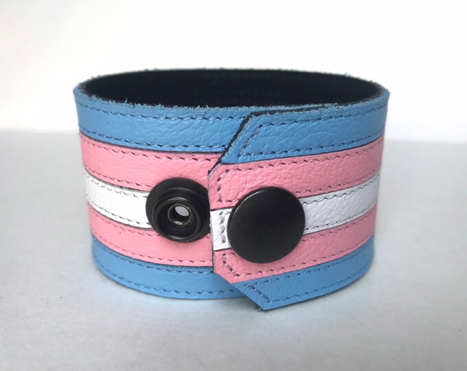 Trans Pride Leather Bracelet Transgender Transgenderwoman - Etsy